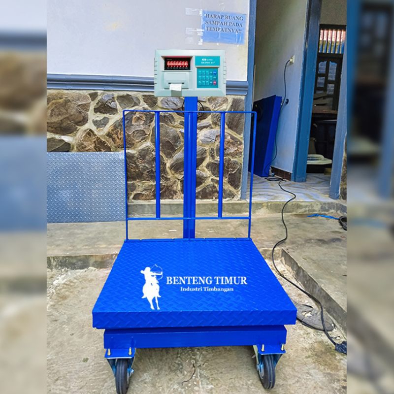 Jual timbangan duduk digital ada printer merk sonic a1p kap 100kg-500kg size 45x60cm ada roda ...