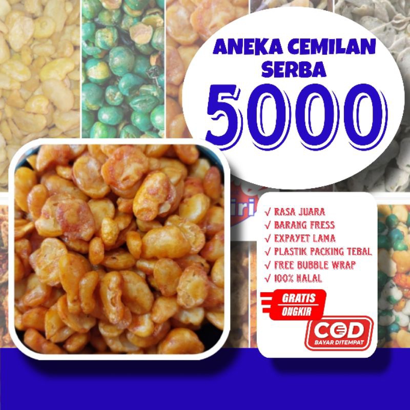 Jual kacang koro kupas serba 5000/ snack serba 5000/cemilan serba 5000 ...