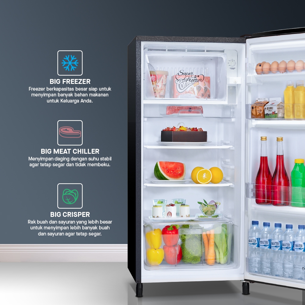 Jual Sanken Kulkas Satu Pintu SK-V173PA-BB Hitam | Shopee Indonesia