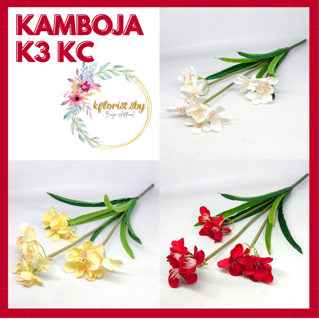 Jual Bunga Kamboja Cabang 3 - Bunga Lily Artificial mawar sedap malam dekorasi Cafe wedding ...