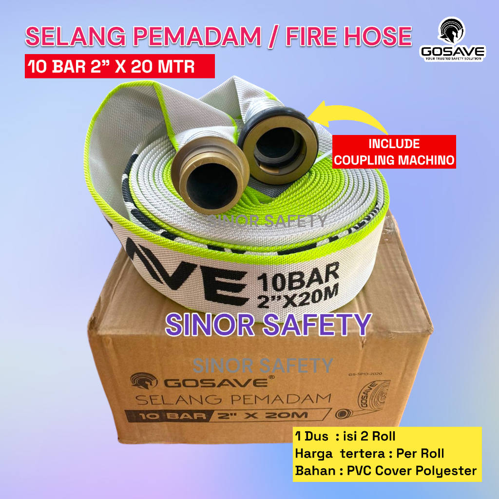 Jual Selang Hydrant Gosave Pemadam 10 bar 2" x 20 Meter Coupling ...