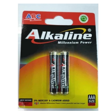 Jual Baterai Alkaline ABC LR03 Size AAA 1.5V 2pcs A3 Baterai Light ...
