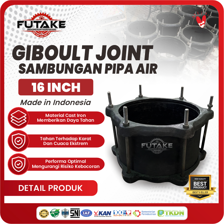 Jual GIBOULT JOINT CI (CAST IRON) FOR PVC 16 INCHI | Shopee Indonesia