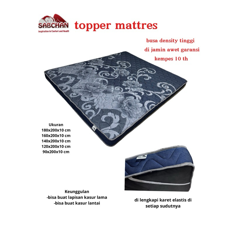 Jual Topper matras kasur lantai multi fungsi garansi 10 tahun tebal 10 ...