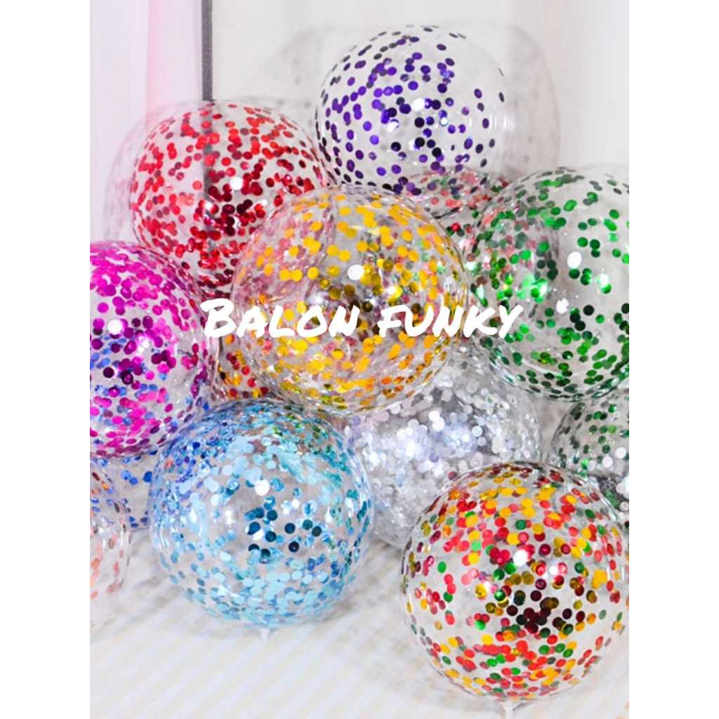 Jual Balon PVC Bobo Isi Confetti Transparan 20 inch Polos | Shopee ...