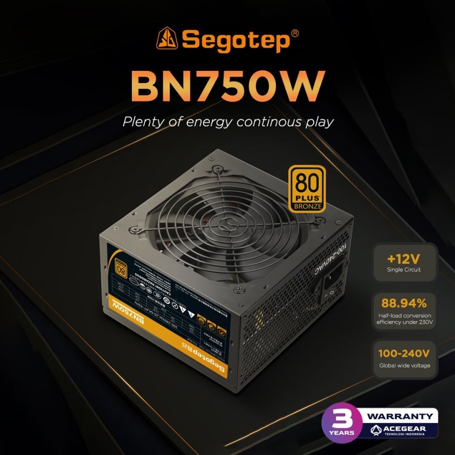 Jual PSU SEGOTEP 750watt BN750W 80+ BRONZE FLAT CABLE non Modular ...