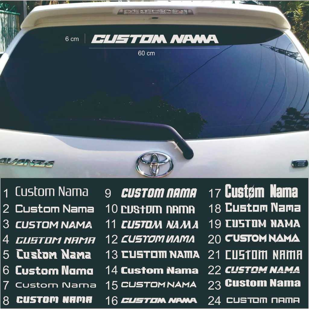 Jual Sticker request nama custom stiker cutting nama kaca mobil ...