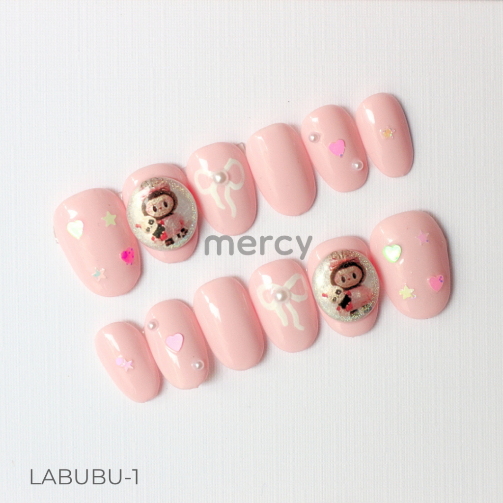 Jual LABUBU Nail Art 3D MERCYBEAUTY Kuku Palsu Premium | Shopee Indonesia