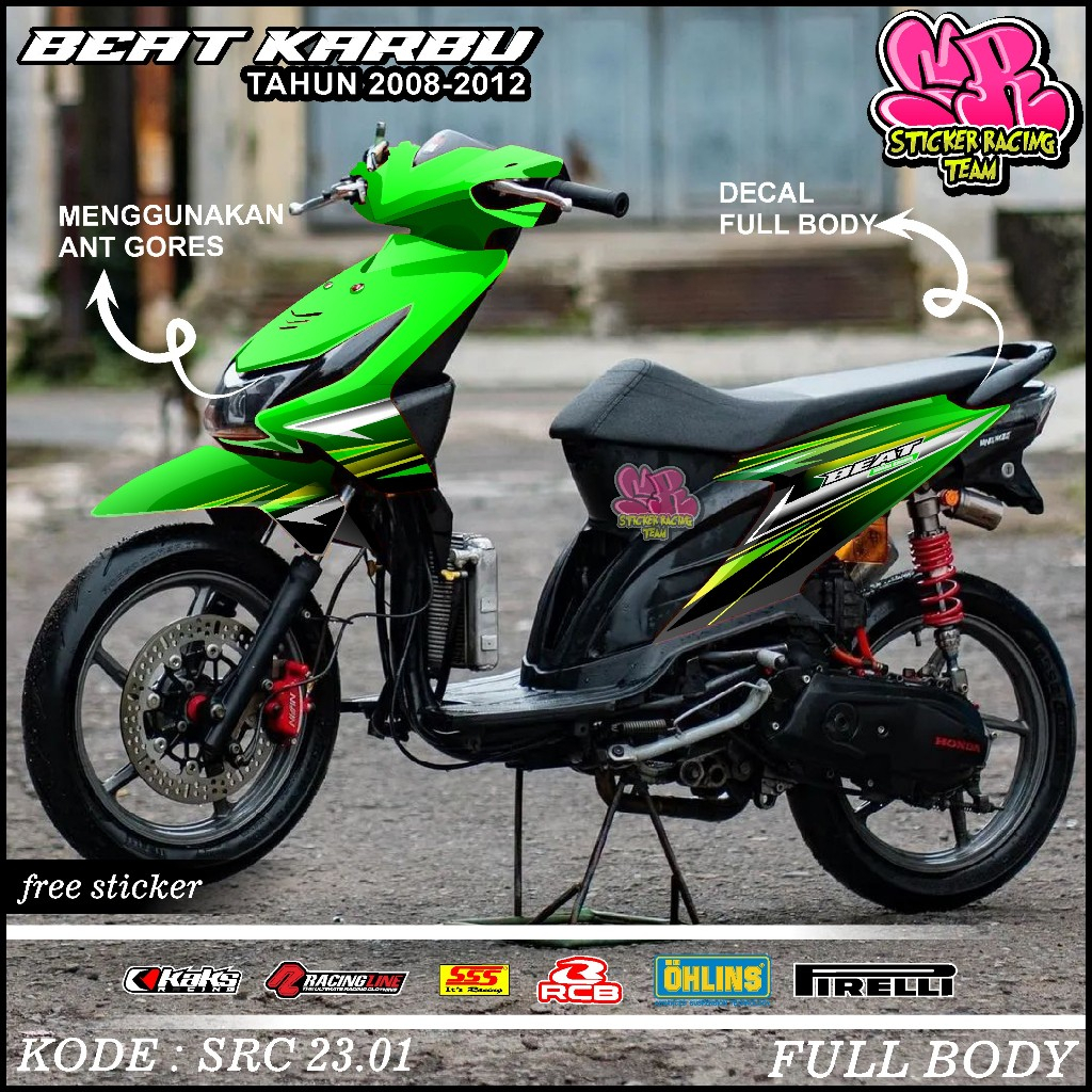 Jual Stiker Decal Full body Honda Beat Karbu 2008 2009 2010 2011 2012 ...
