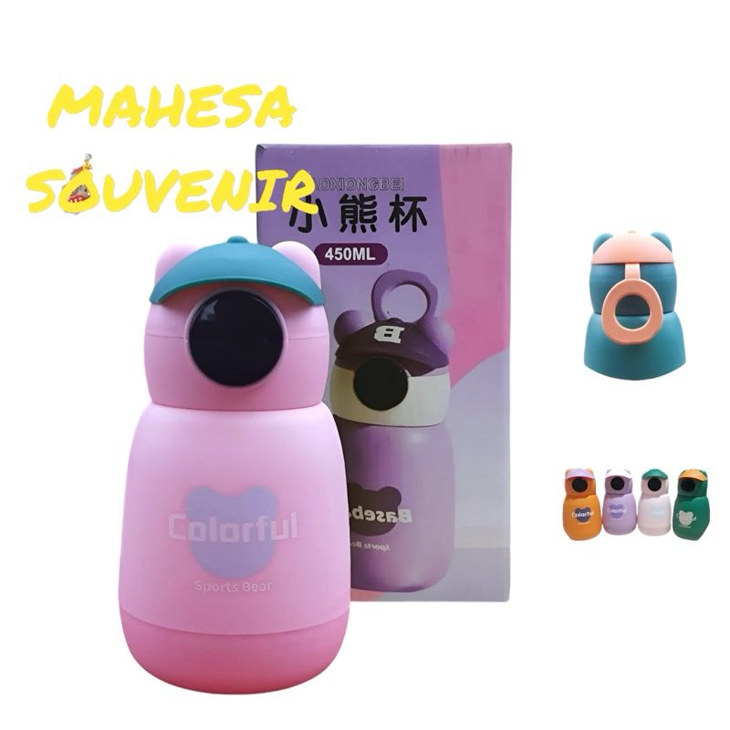 Jual Botol Kaca Anak Bear Sport Model Topi 450 ML / Botol Minum Anak ...