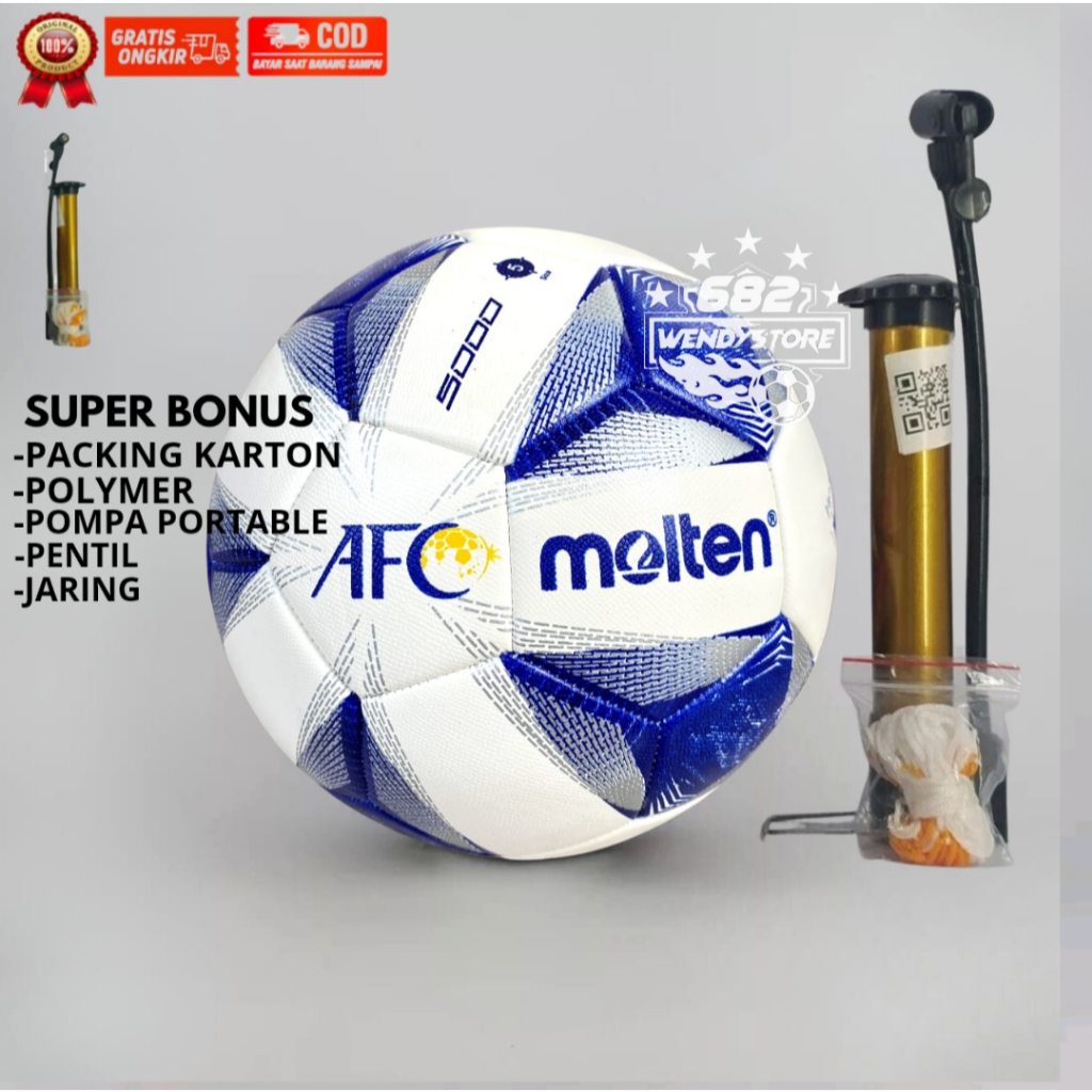 Jual Bola sepak AFC MOLTEN VANTAGGIO 5000 size 5 bola sepak dewasa | Shopee Indonesia