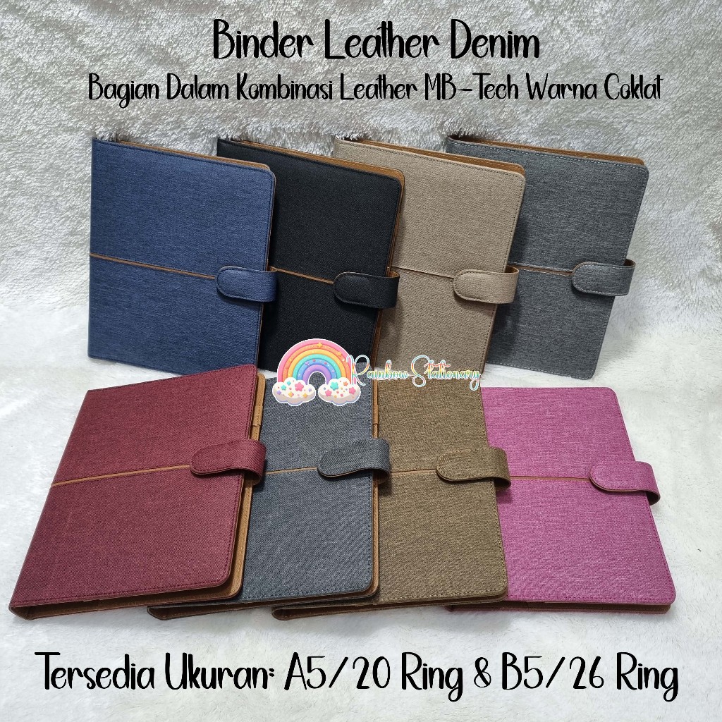 Jual Binder Leather Jeans/Denim Kombinasi Warna Bagian Dalam. Tersedia ...
