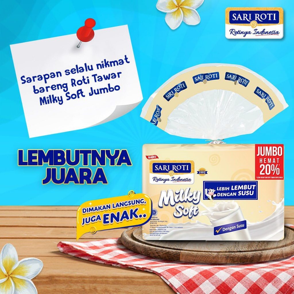 Jual Roti Kemasan Sari Roti 500 Gr Varian Milky Soft, Tawar Tebal ...