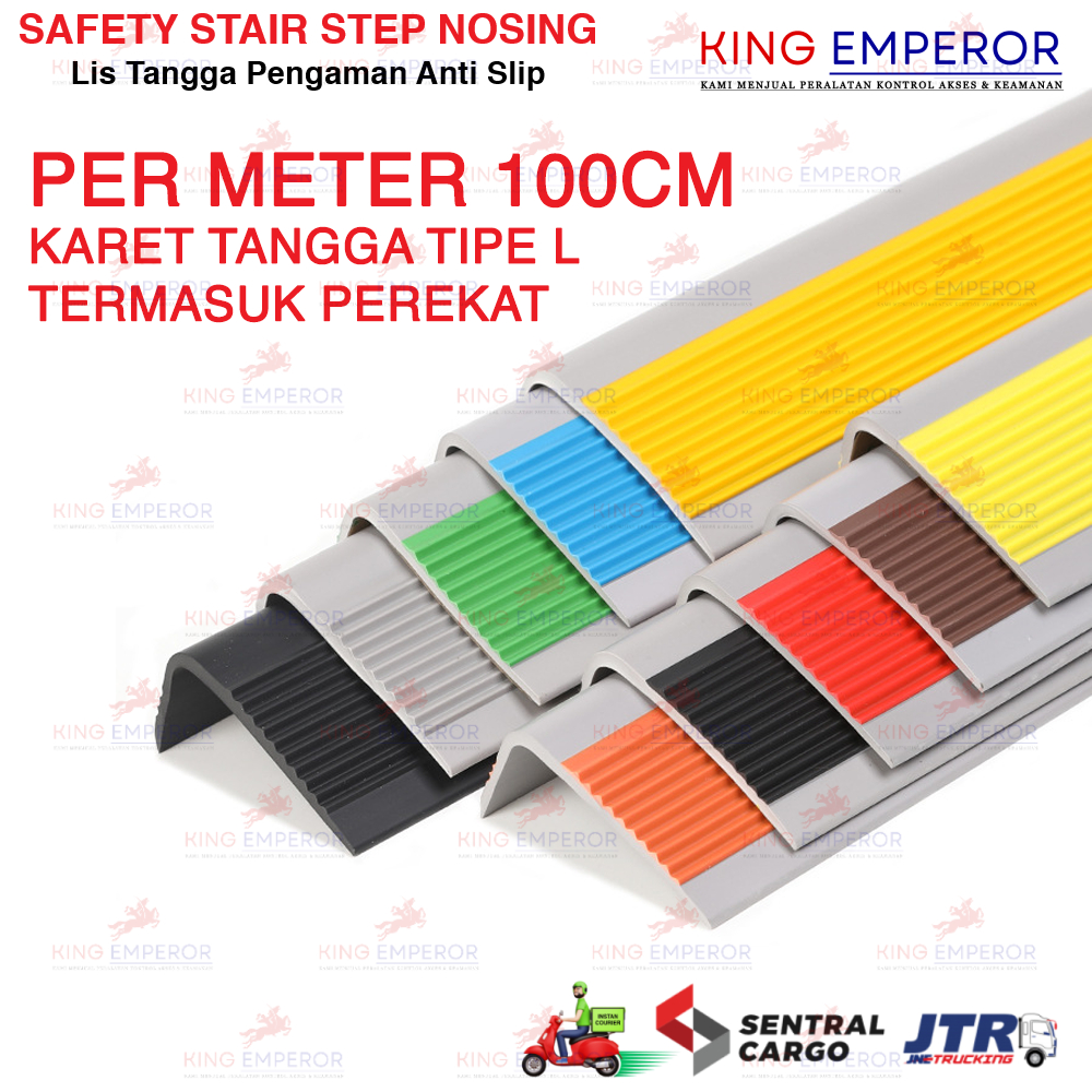 Jual Lis Tangga Pengaman Anti Slip 5CM Tipe L Dengan Perekat 3M / Step Nosing Corner Strip ...