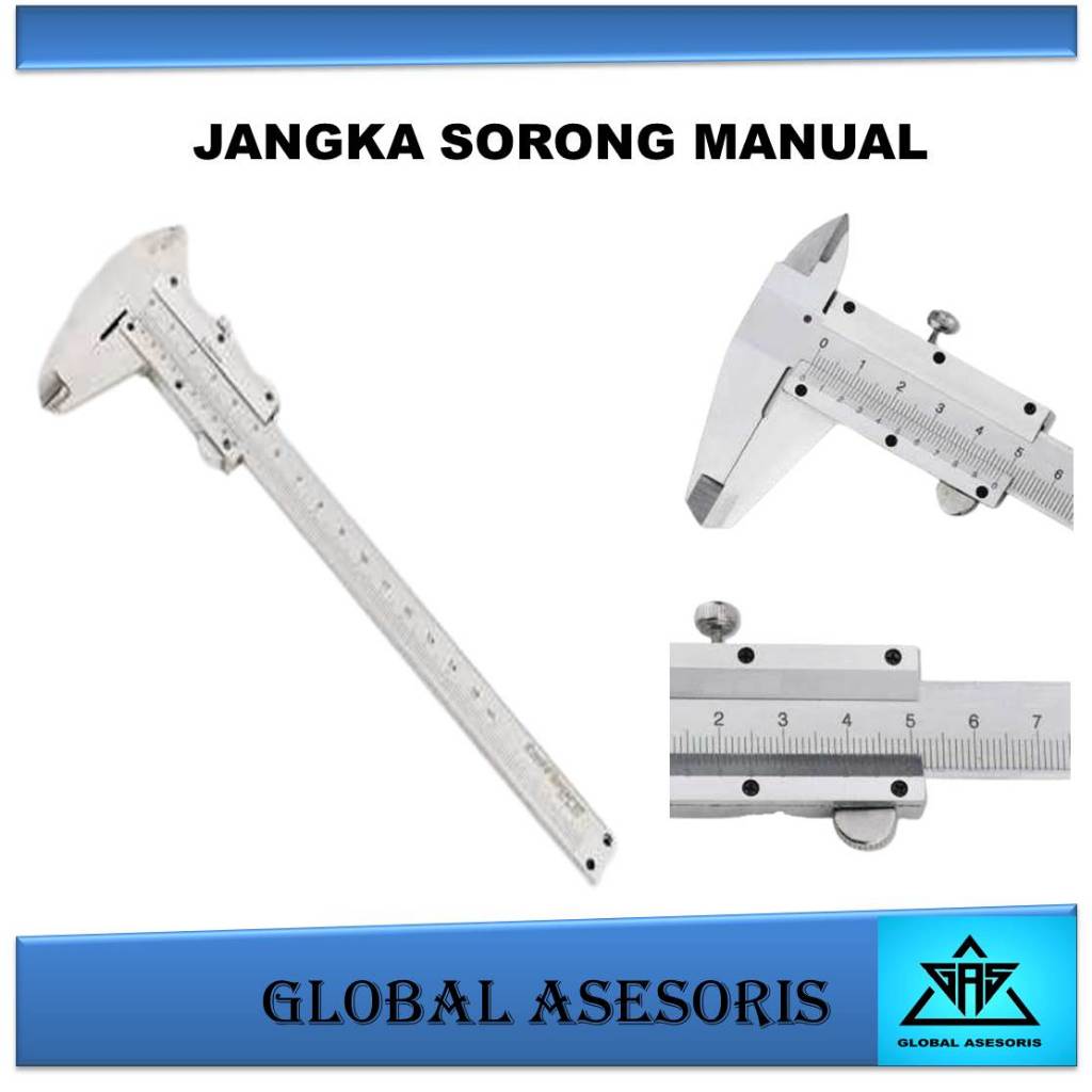 Jual Alat Pengukur Ketebalan Plat Besi Jangka Sorong Stainless Manual Ketelitian Sampai 0.02mm ...