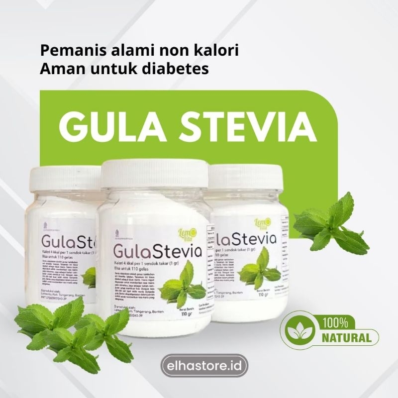 Jual STEVIA Lemovita Gula Diet Rendah Kalori Pemanis Alami 110 gram ...