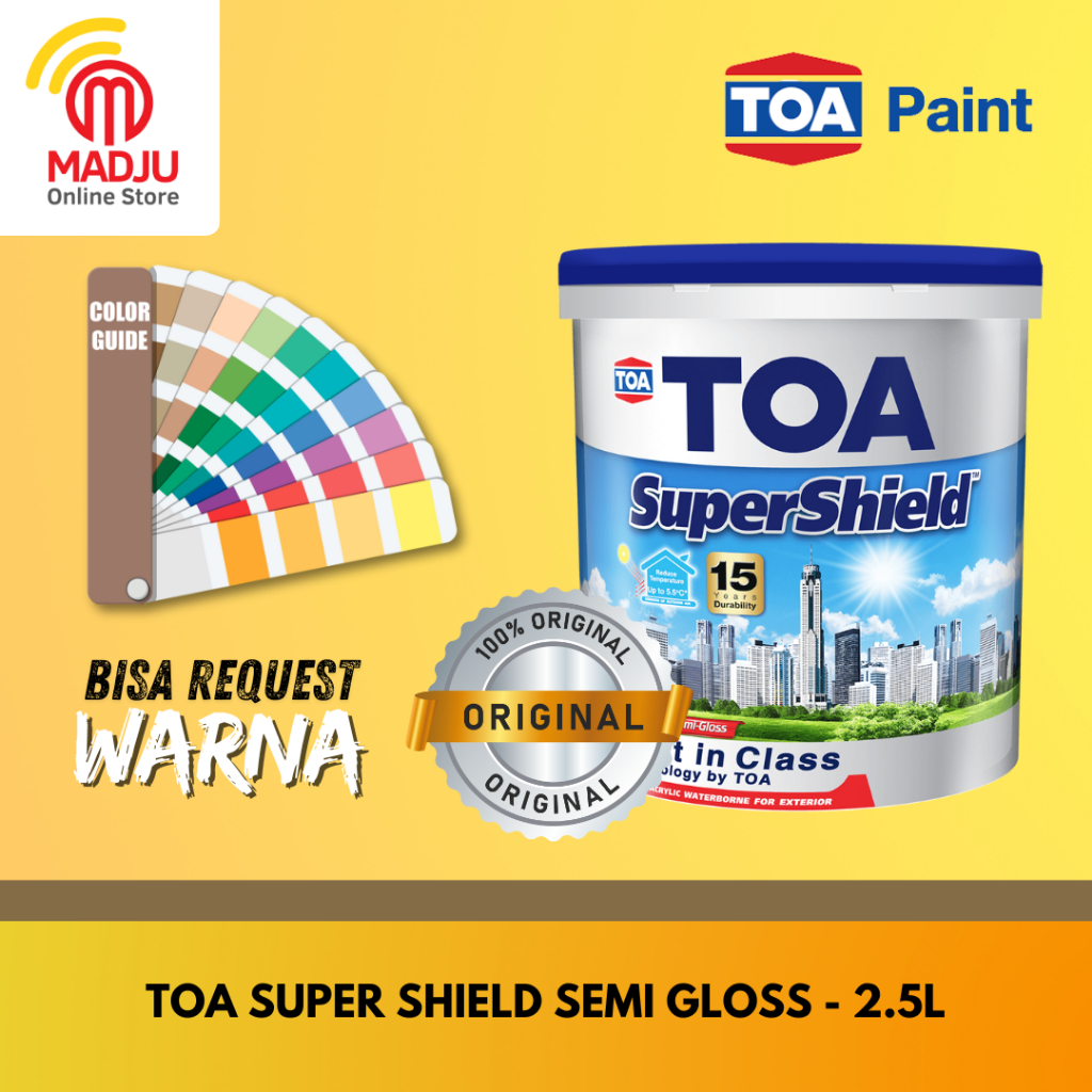 Jual TOA Super Shield Semi Gloss - Cat Tembok Exterior Glossy Finish 2. ...