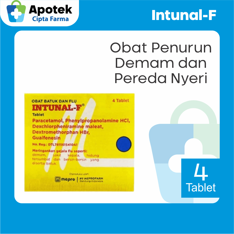 Jual Intunal F Tablet Paracetamol Parasetamol Dextromethorphan ...