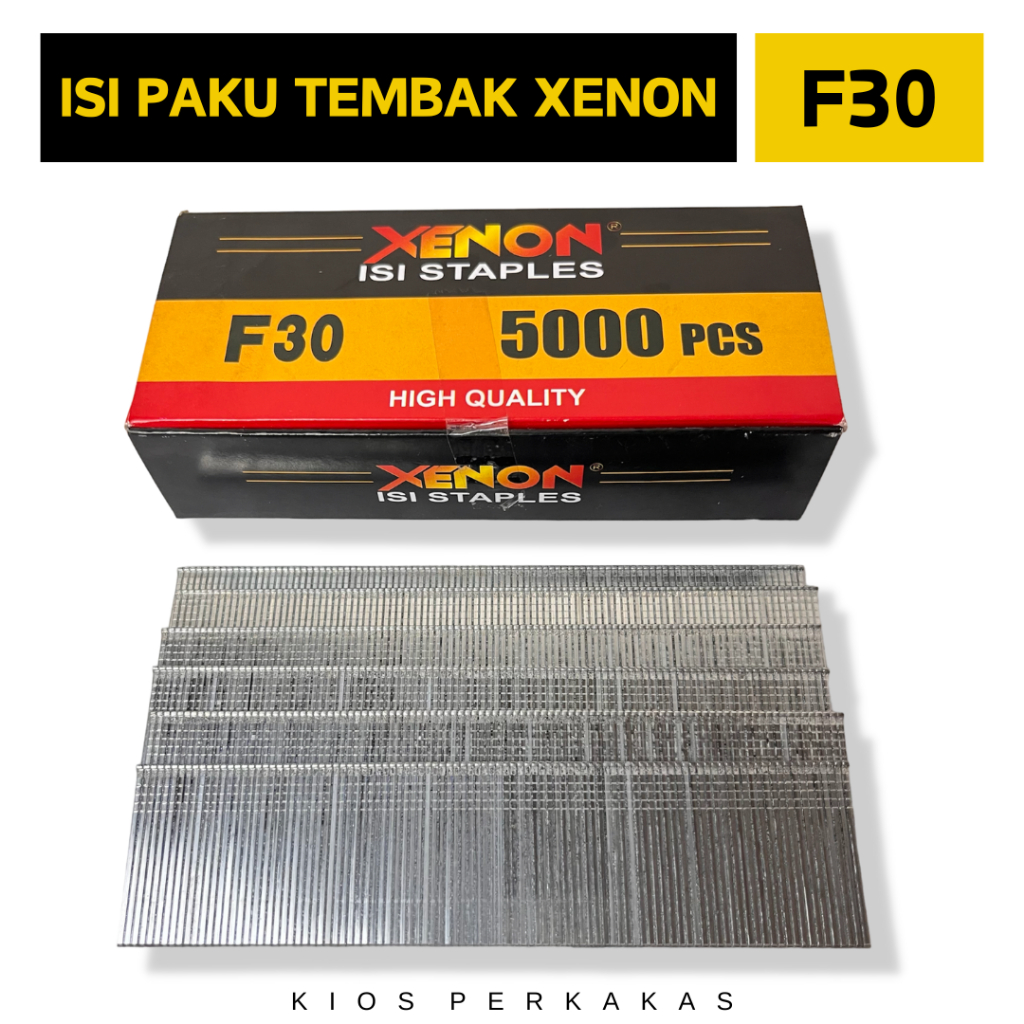 Jual XENON Isi Staples Mesin Paku Tembak F30 Lurus Mata Air Nailer Nail ...