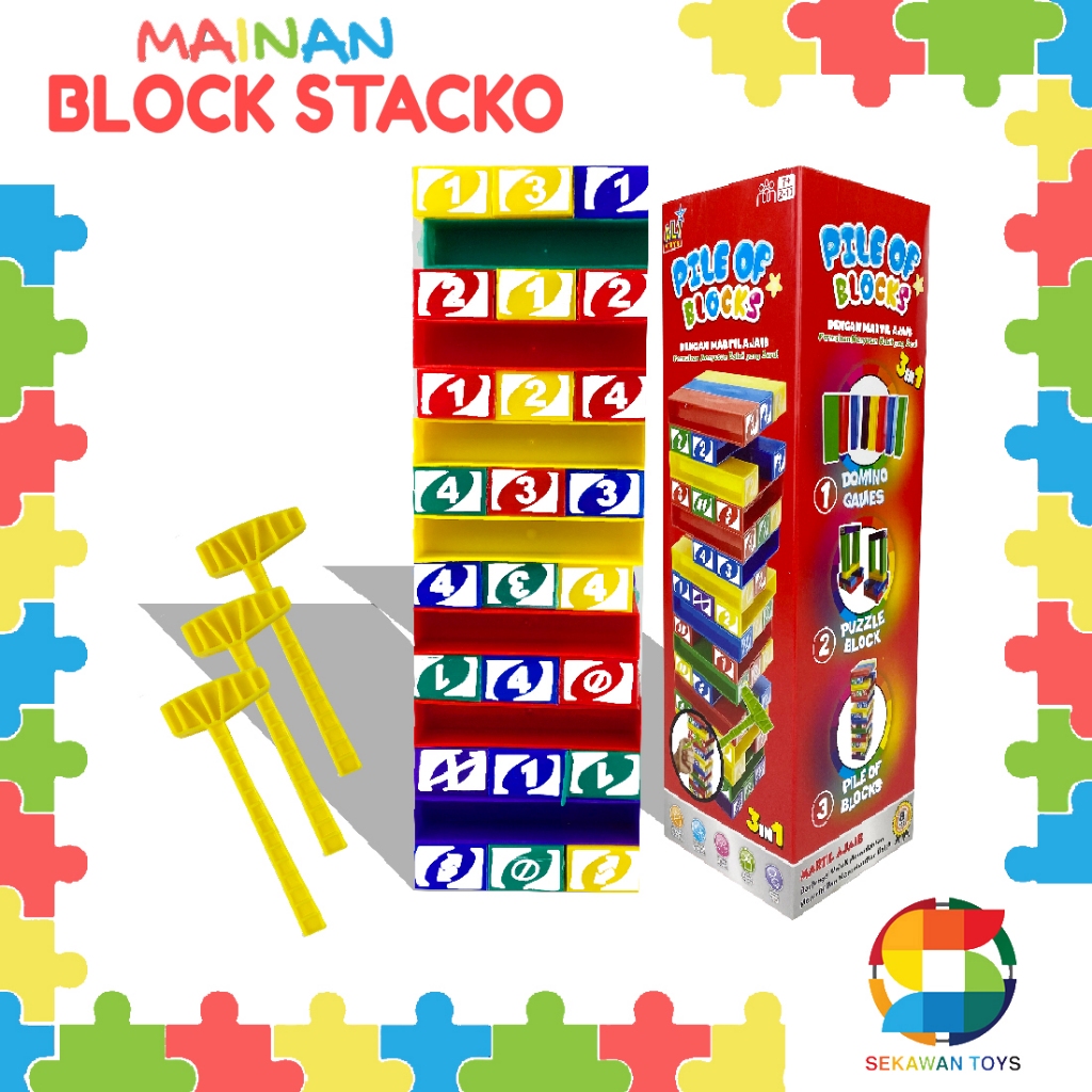 Jual Mainan Blok Stacko Pile Of Block/ Permainan Stacko Susun | Shopee ...