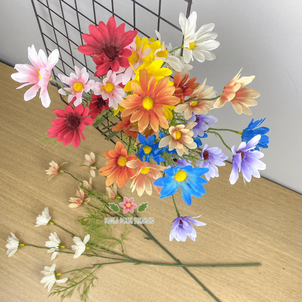 Jual Bunga Daisy AsterPer Tangkai Artificial Flowers Bunga Aster Cemara ...