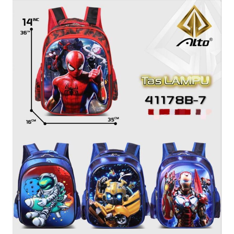 Jual Tas Import karakter by Alto(Spiderman,Iron man,Robot,Astronot)Anak ...