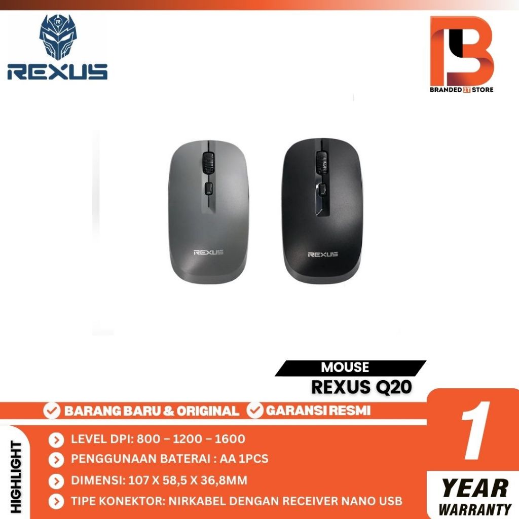 Jual REXUS Q20 MOUSE WIRELESS SILENT CLICK OFFICE ORIGINAL | Shopee ...