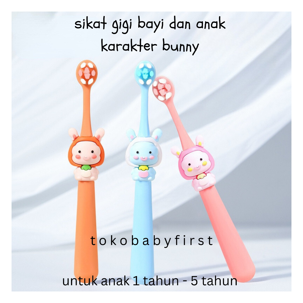 Jual Sikat gigi bayi dan anak 1 tahun sampai 5 tahun karakter bunny 3D ...