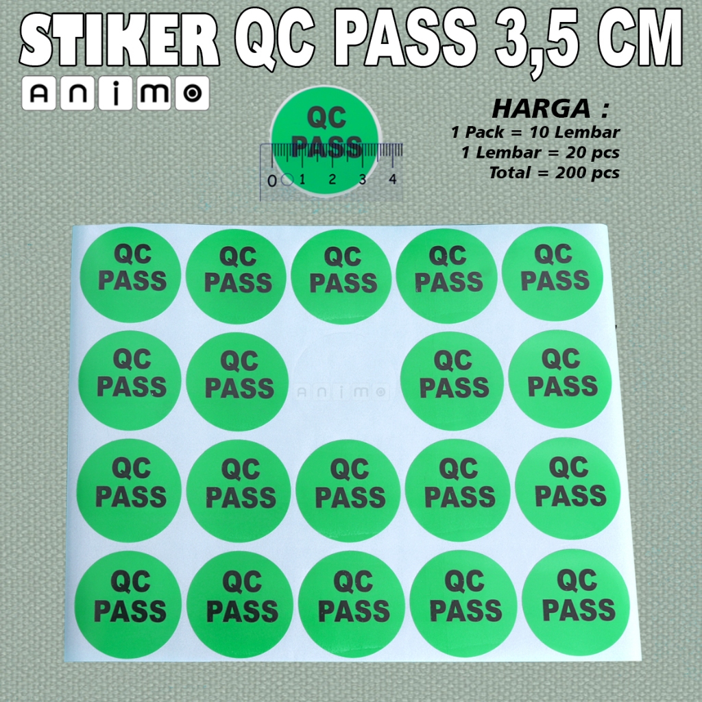 Jual STIKER Bulat QC PASS 35 mm - QC PASS Lembaran - Quality Control ...