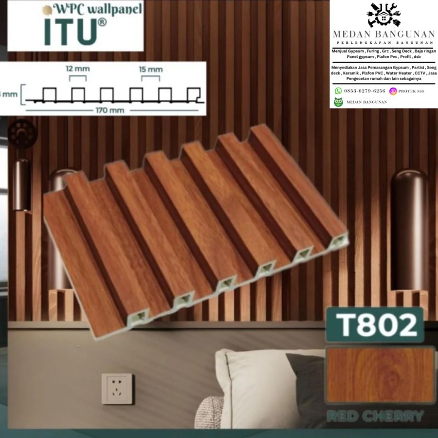 Jual WPC Wall panel 3mtr Dekor dinding // Wood Panel 2,95mtr // Jenis ...