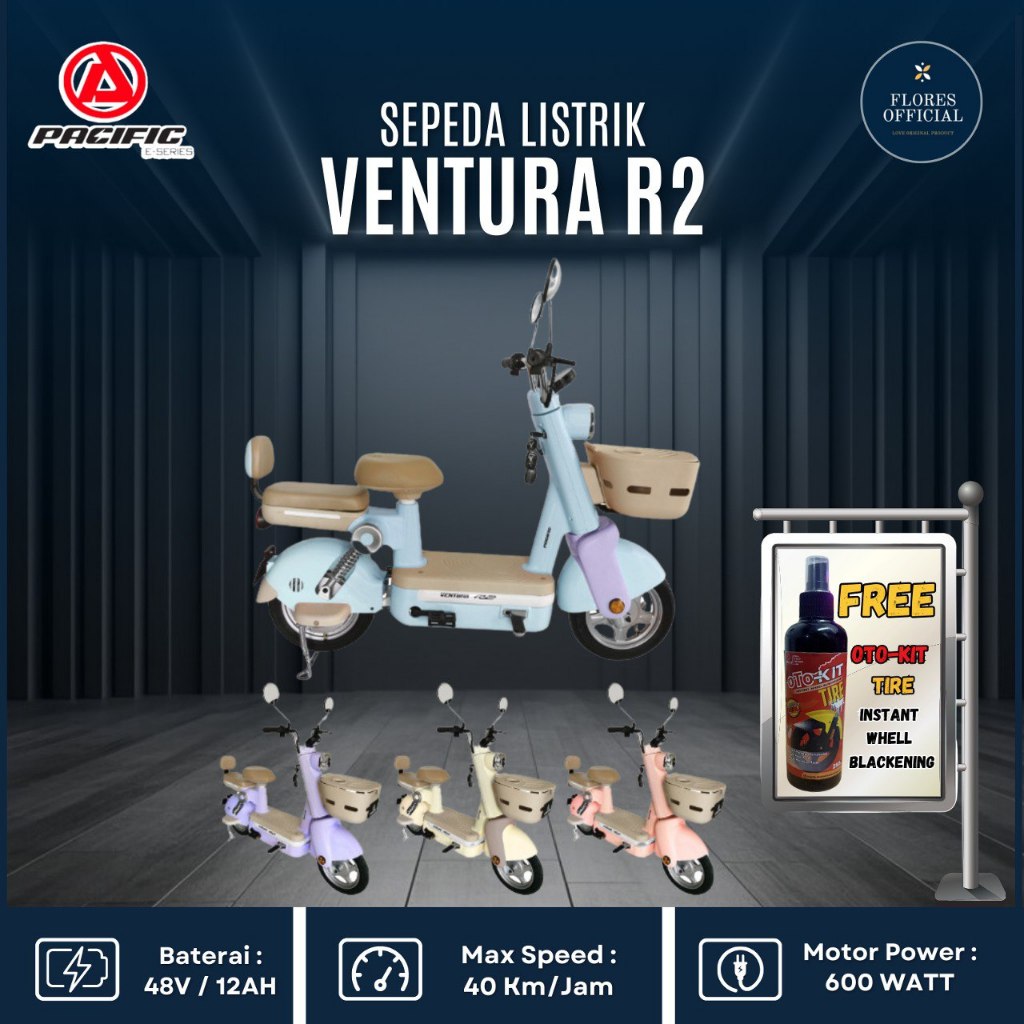 Jual Sepeda Listrik PACIFIC VENTURA R2 600 Watt GARANSI RESMI | Shopee ...