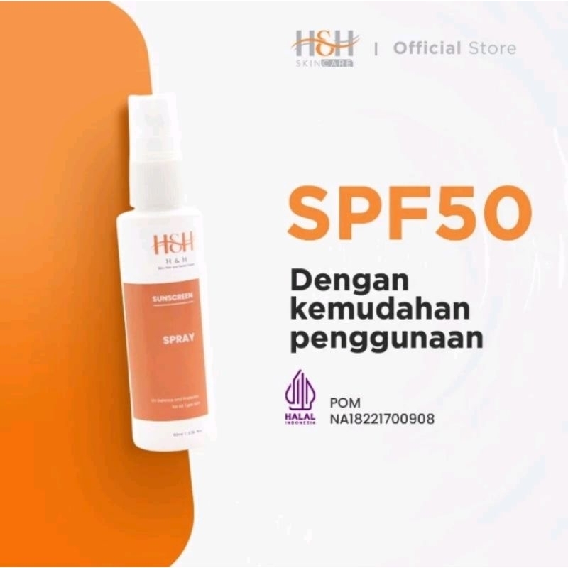 Jual H&H Sunscreen Spray SPF 50 ++++ 60ml reapply By Dr Kamila Jaidi ...