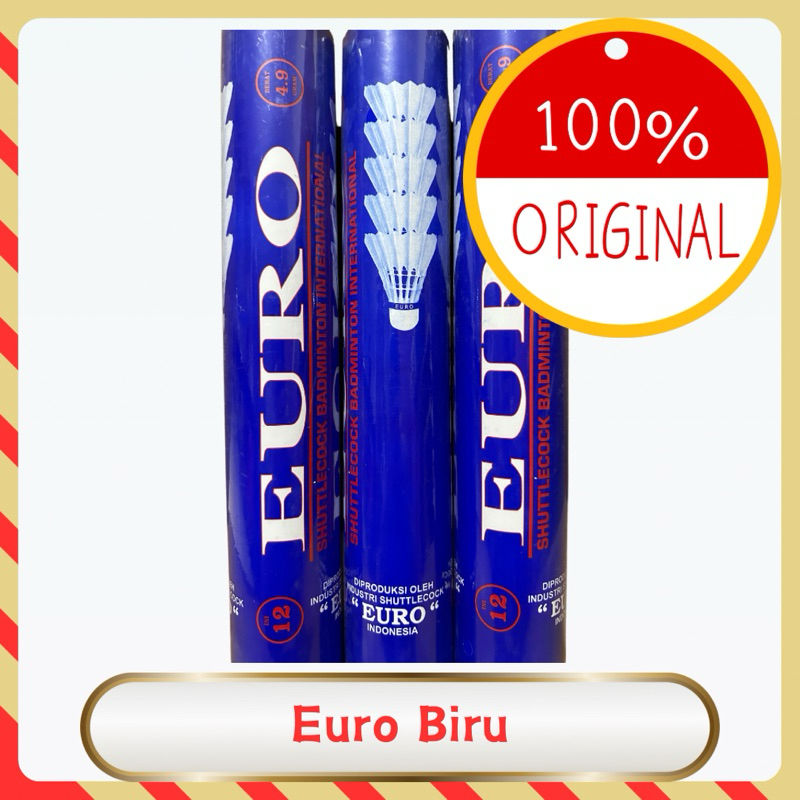 Jual Shuttlecock Kok EURO Biru Badminton Bulu Tangkis | Shopee Indonesia