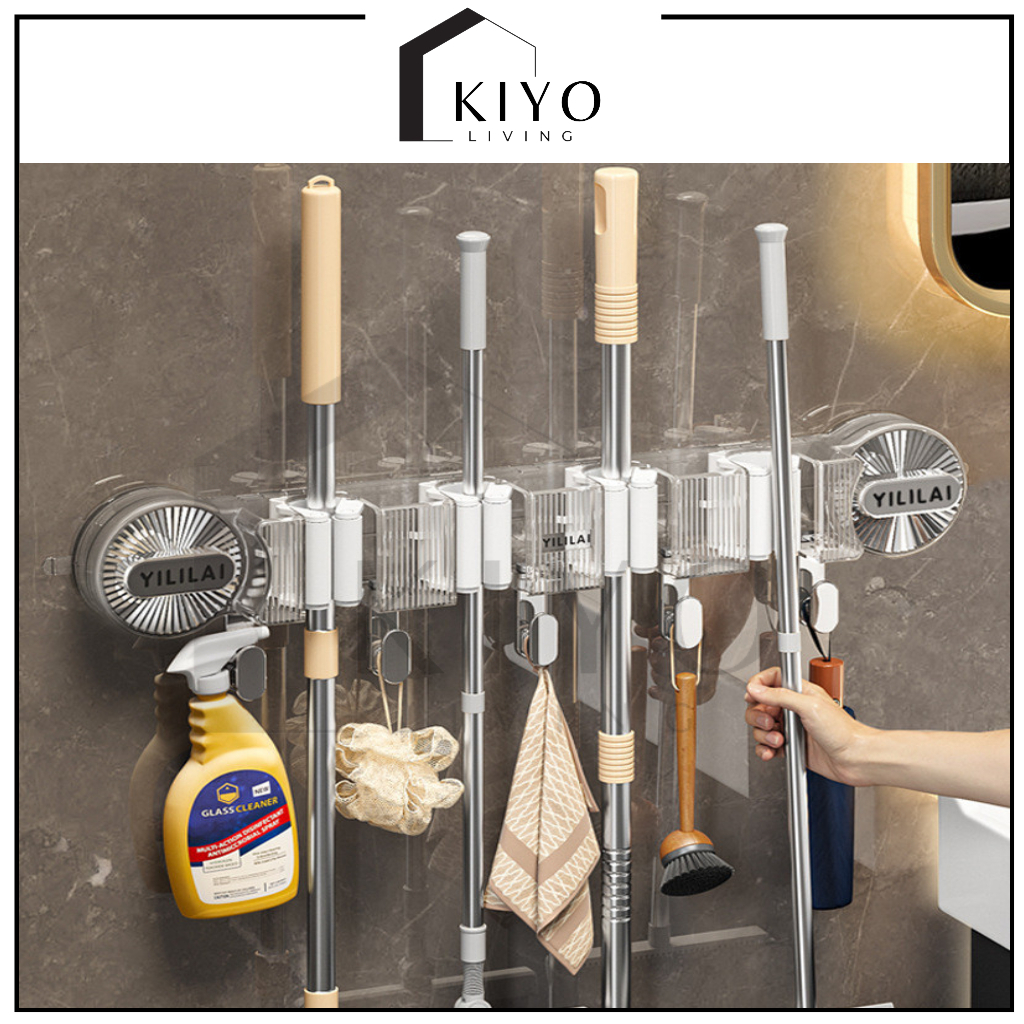 Jual KIYO Gantungan Sapu Pel 4 Klip 5 Kait / Tempat Hanger Gantungan ...