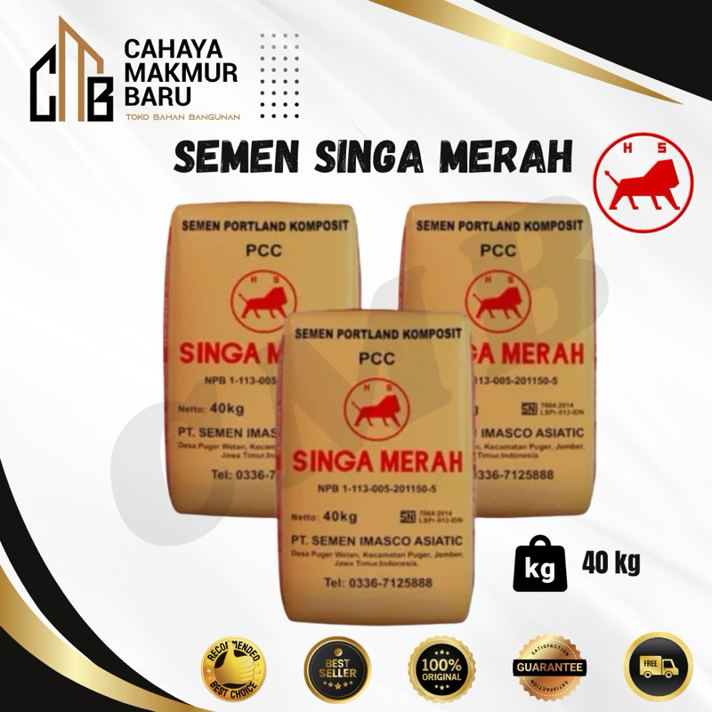 Jual SEMEN SINGA MERAH 40 kg - SEMEN SINGA MERAH AREA MALANG | Shopee ...