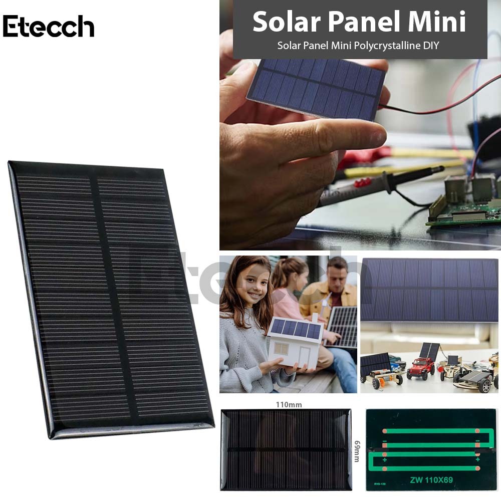 Jual Solar Panel Mini Polycrystalline DIY Power Bank 5V 1.1W 220mA ...