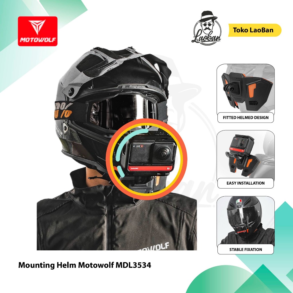 Jual Motowolf Helmet Camera Mount MDL3534 - Helmet Chin Mount Action ...