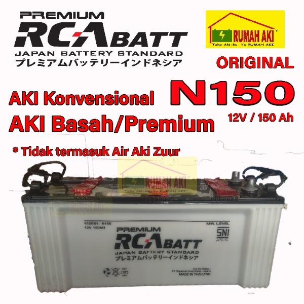 Jual Aki Mobil RCA Premium Battery N150 /12V/150 Ah/Aki Basah/Aki ...