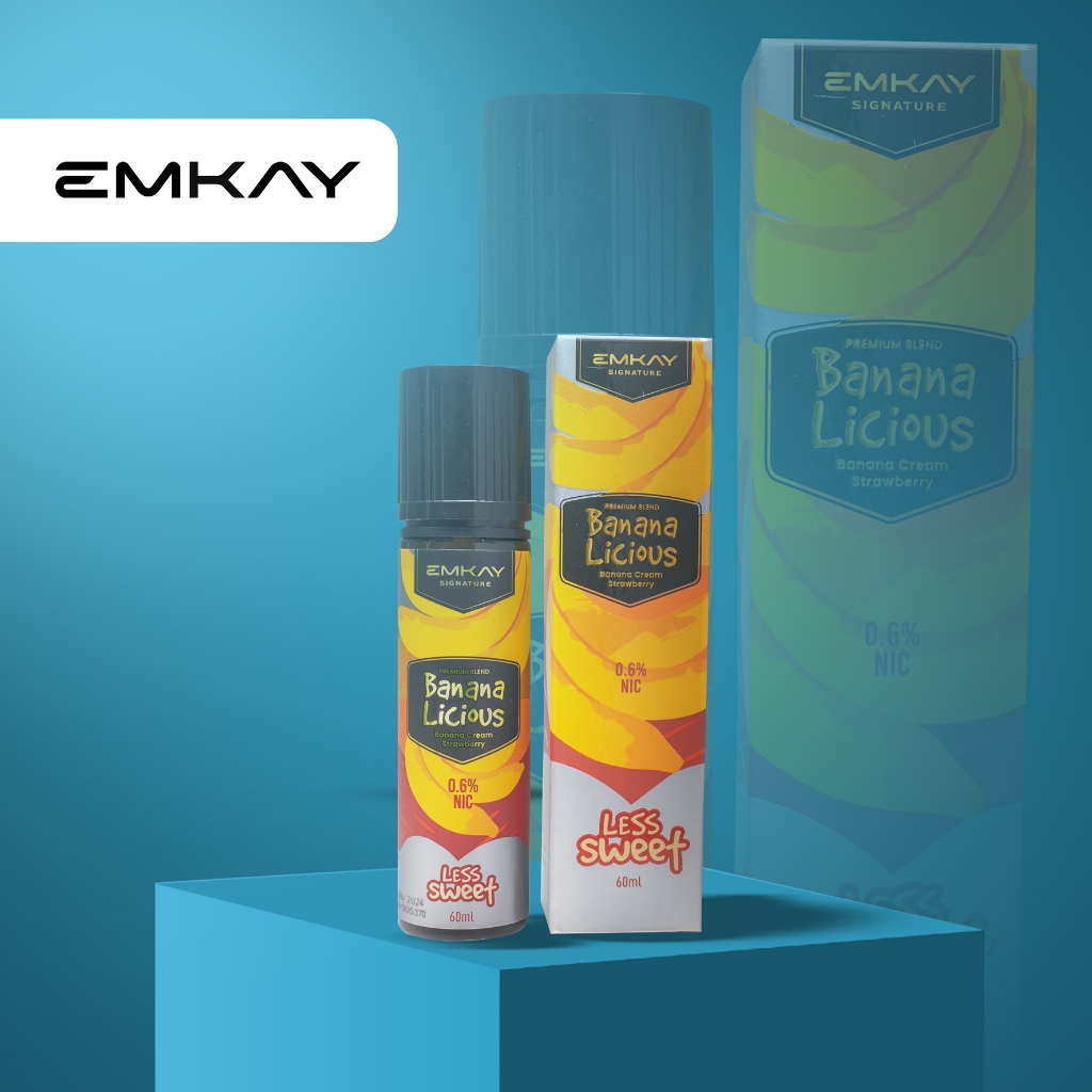 Jual Emkay Liquid Freebase Bananalicious Less Sweet 6mg/60ml | Shopee ...