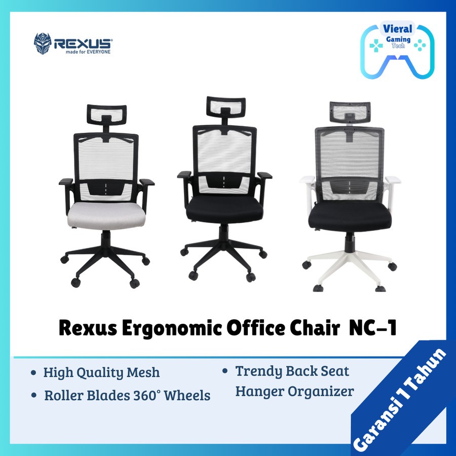 Jual Rexus Ergonomic Office Chair Kursi Kantor NC-1 | Shopee Indonesia