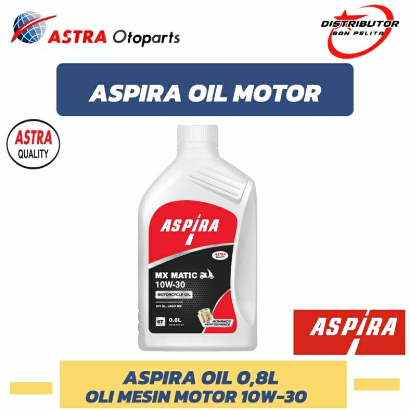 Jual Oli Motor Aspira Oil Matic 10W-30 Aspira Oil 0,8L | Shopee Indonesia