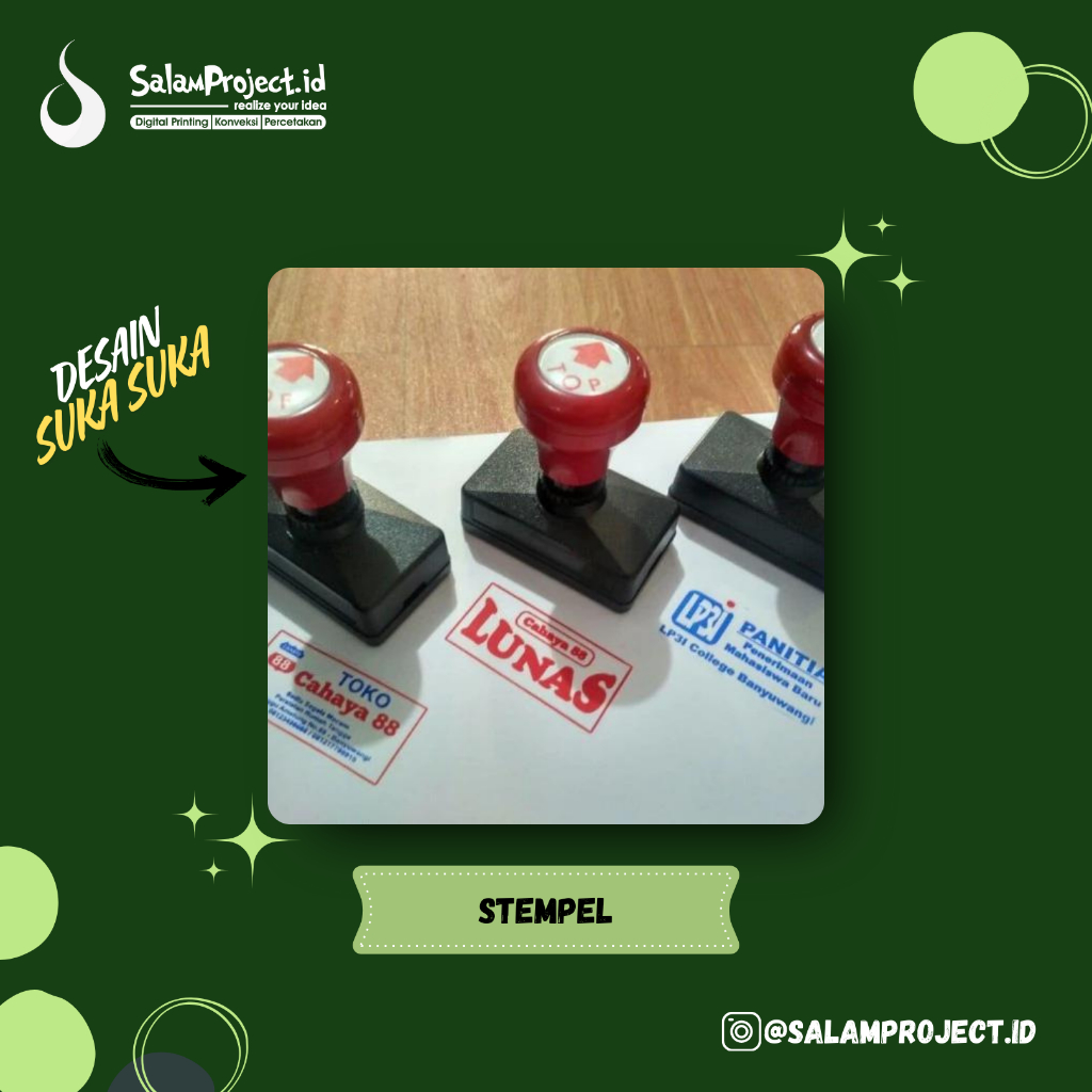Jual Stempel kotak/bulat, Desain custom/Stempel flash | Shopee Indonesia