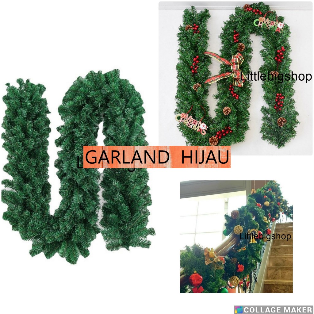 Jual Aksesoris Natal / Pohon Natal/ Garland Hijau/ DEKORASI NATAL ...
