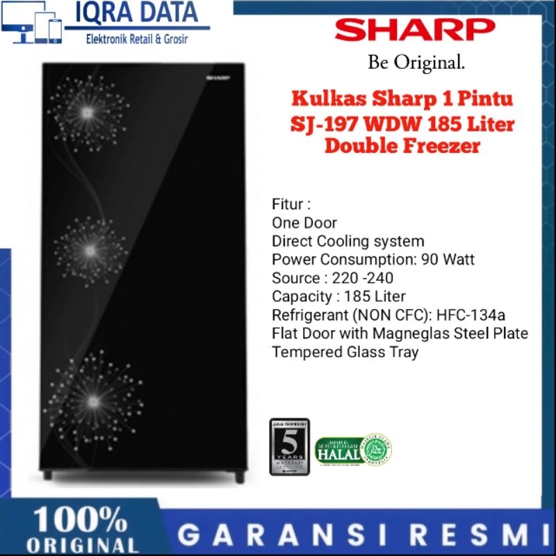 Jual Kulkas Sharp 1 Pintu SJX-197 WDW 185 Liter Double Freezer Garansi ...