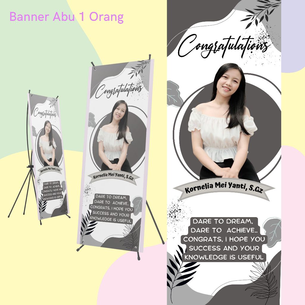 Jual CETAK BANNER WISUDA ABU SATU ORANG [X-BANNER UKURAN 160x60 ...