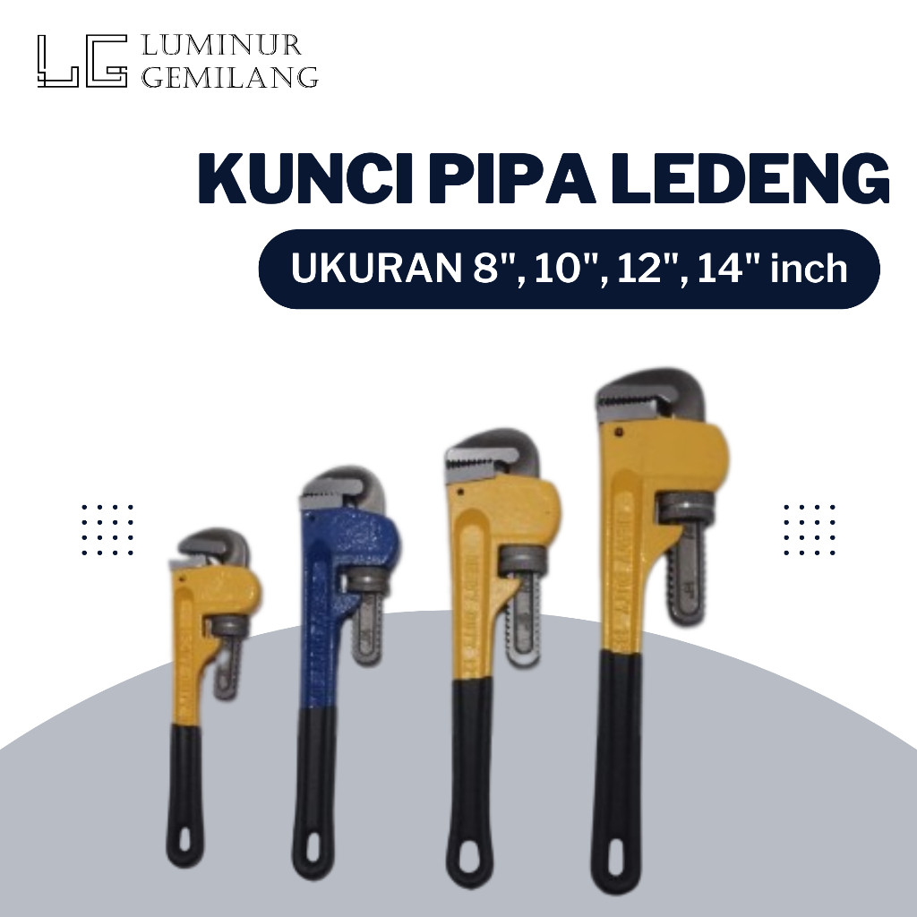 Jual Kunci Pipa Ledeng Pipe Wrench 8" 10" 12" 14" inch | Shopee Indonesia