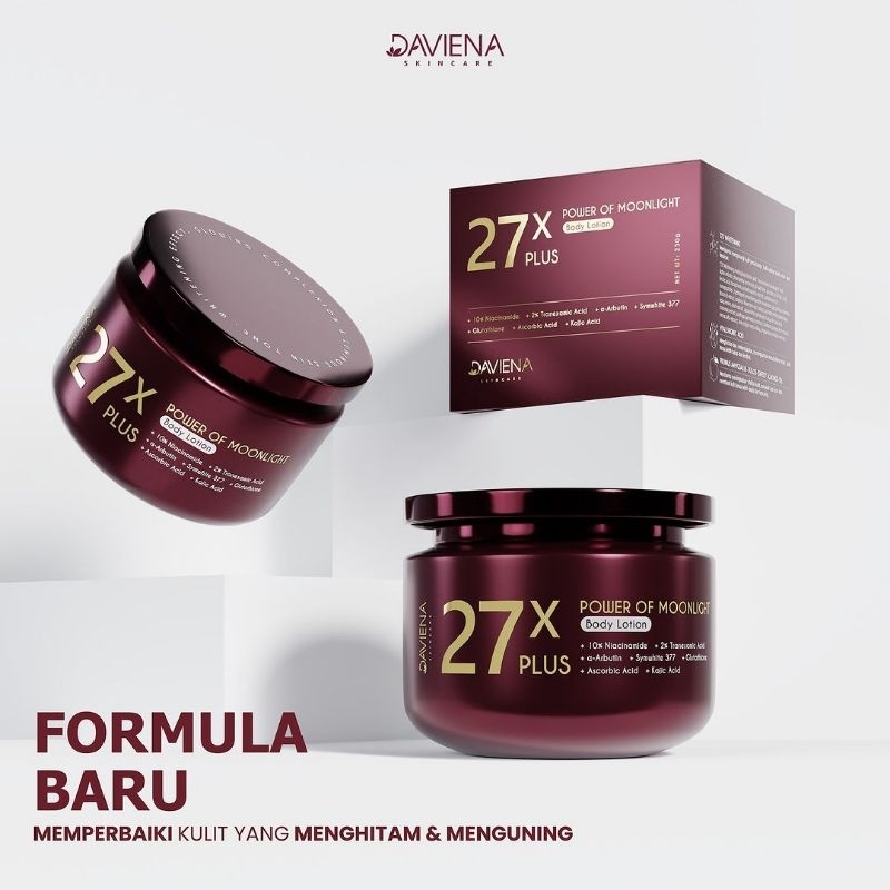 Jual BODY LOTION 27 X PLUS POWER OF MOONLIGHT DAVIENA SKINCARE (KEMASAN ...