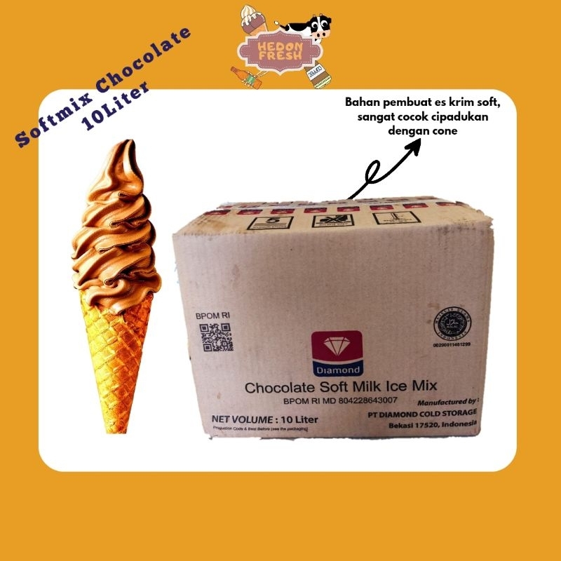 Jual Soft Mix Ice Cream Diamond 10 Liter Rasa Chocolate | Shopee Indonesia