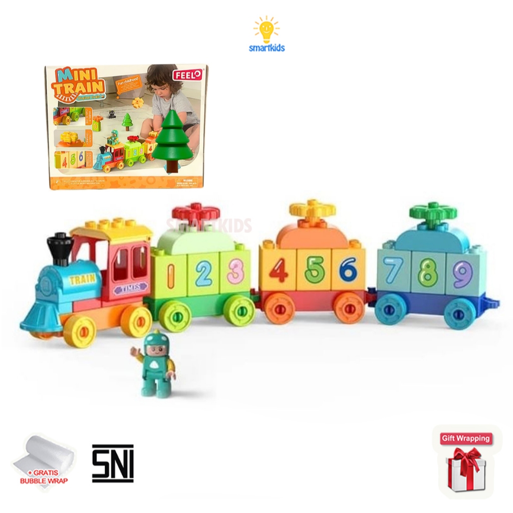 Jual Feelo Blocks Magic Train Mainan Anak Kereta Roda 56 pcs Duplo ...
