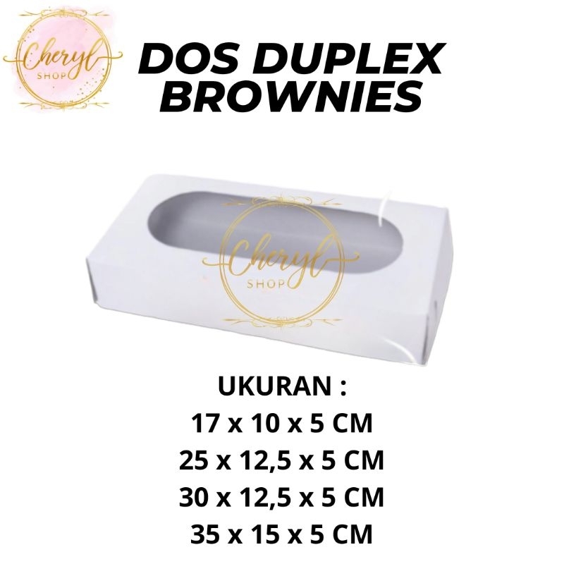 Jual (10 PCS) DOS / DUS KUE BROWNIES DUPLEX PUTIH WINDOW TINGGI 5 UK 17 ...